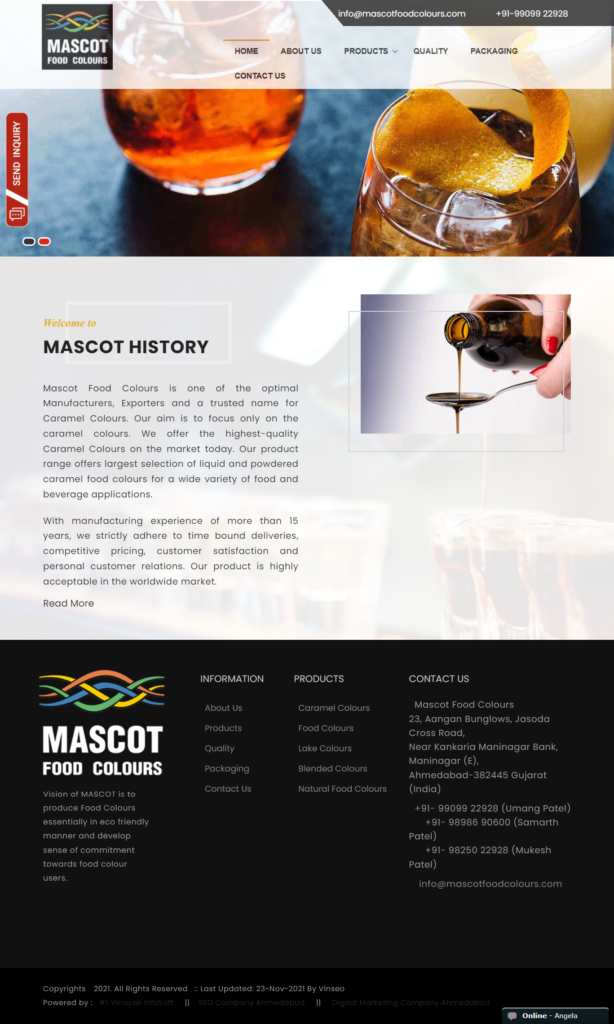Company Portfolio | SEO and Website Design | Food Industry | vi1.in